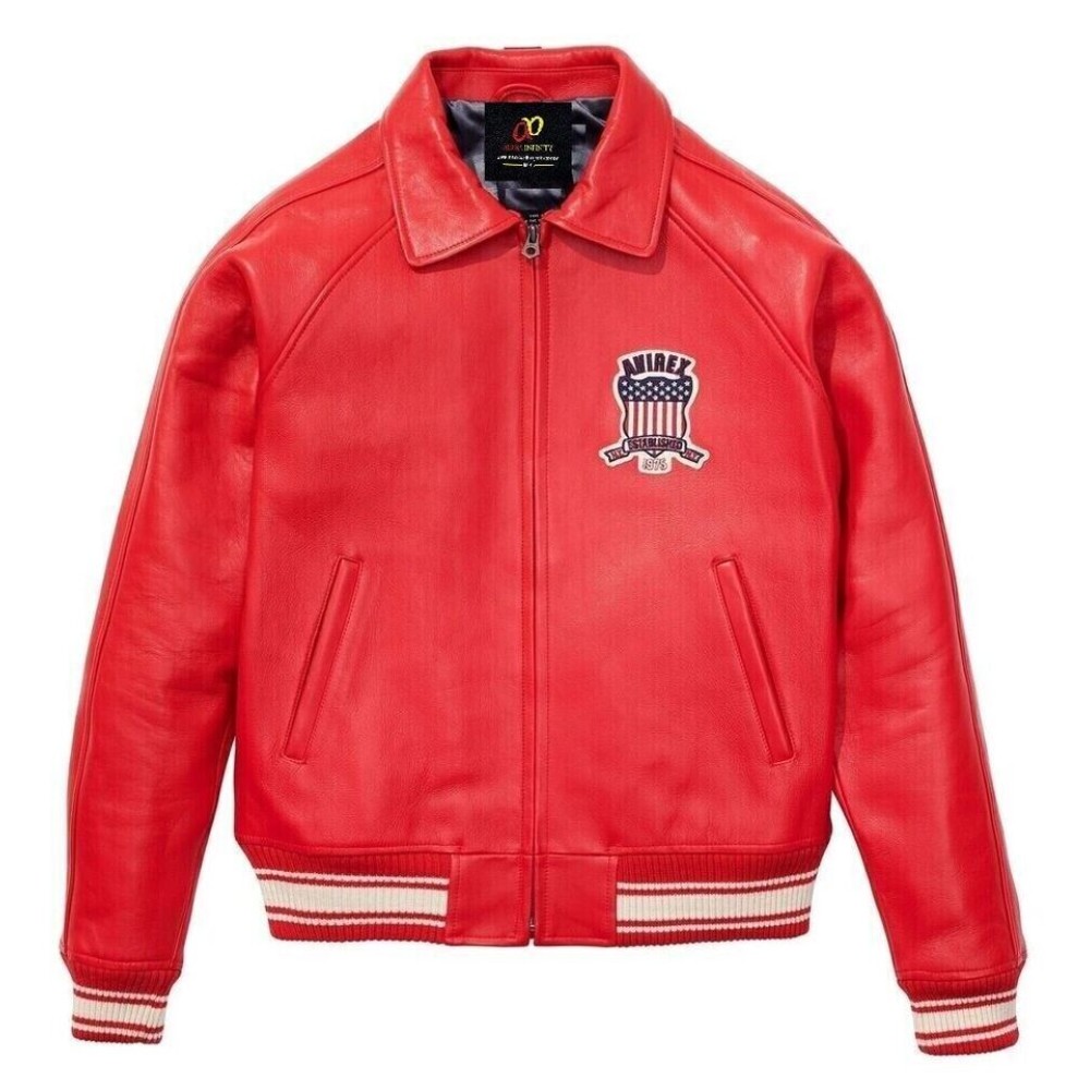 Avirex Icon Jacket - Icon Red Leather Jacket For Mens